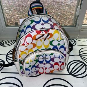 Coach | Bags | Nwt Coach Mini Court Backpack In Signature ...